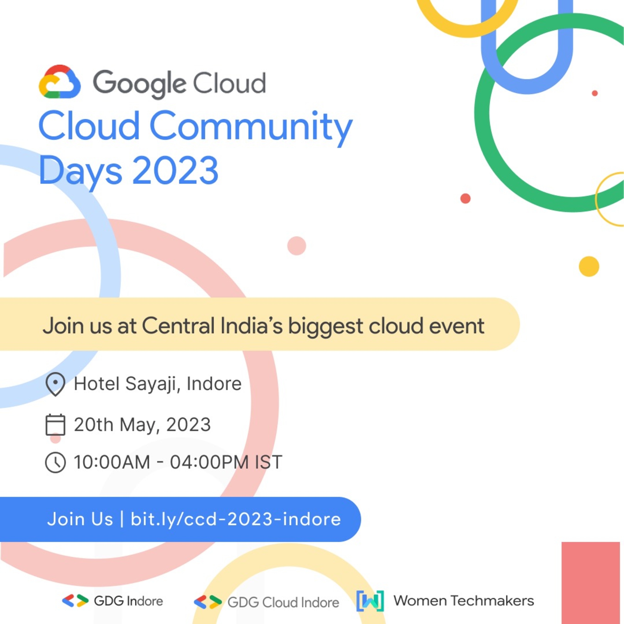 See Google Cloud Community Day Indore 2023 at Google Developer Groups GDG Cloud Indore